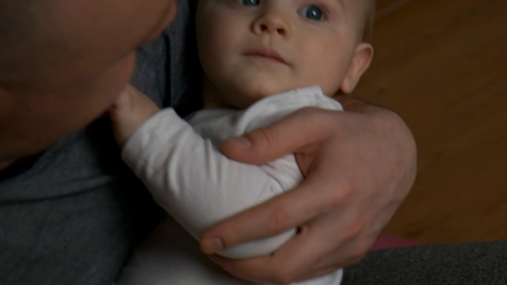 Dad Hugging Lulling To Sleep Little Son Stock Footage SBV-348457081 ...