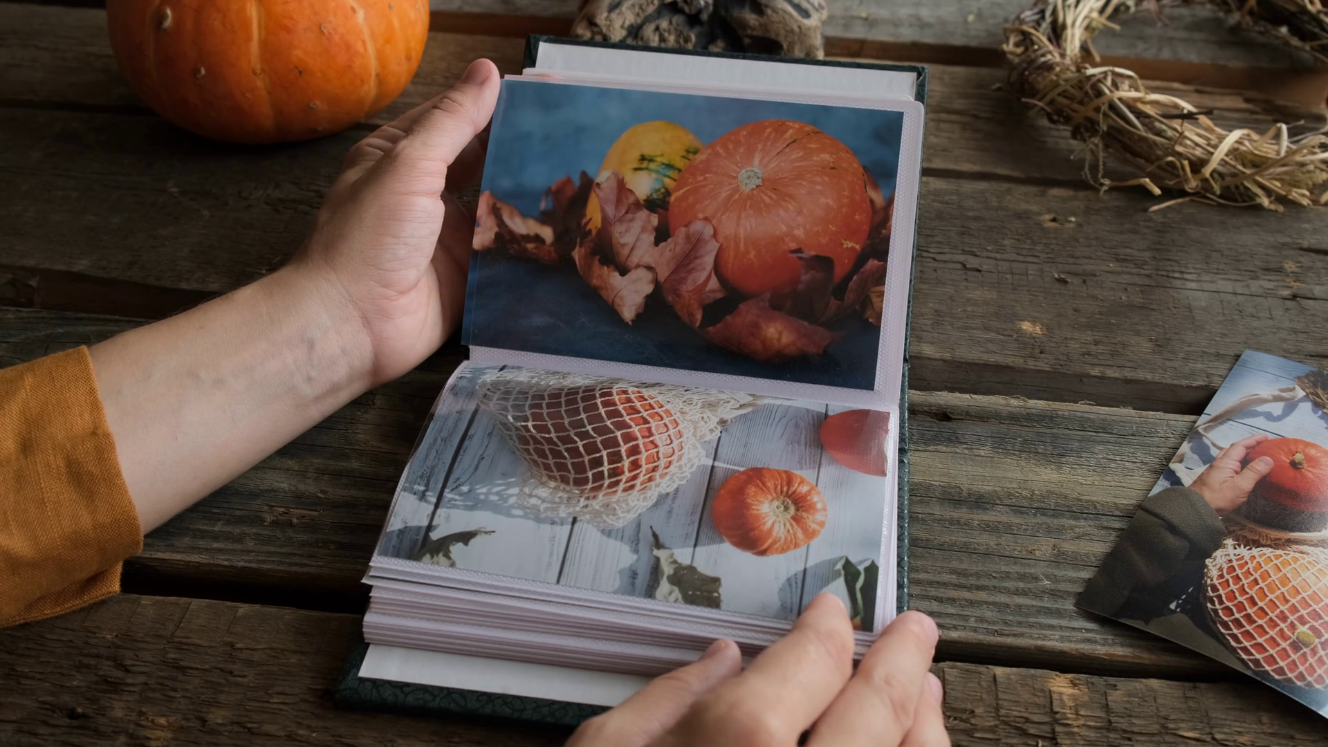 Woman Browsing Photo Album With Printed Stock Footage SBV-348469862 ...