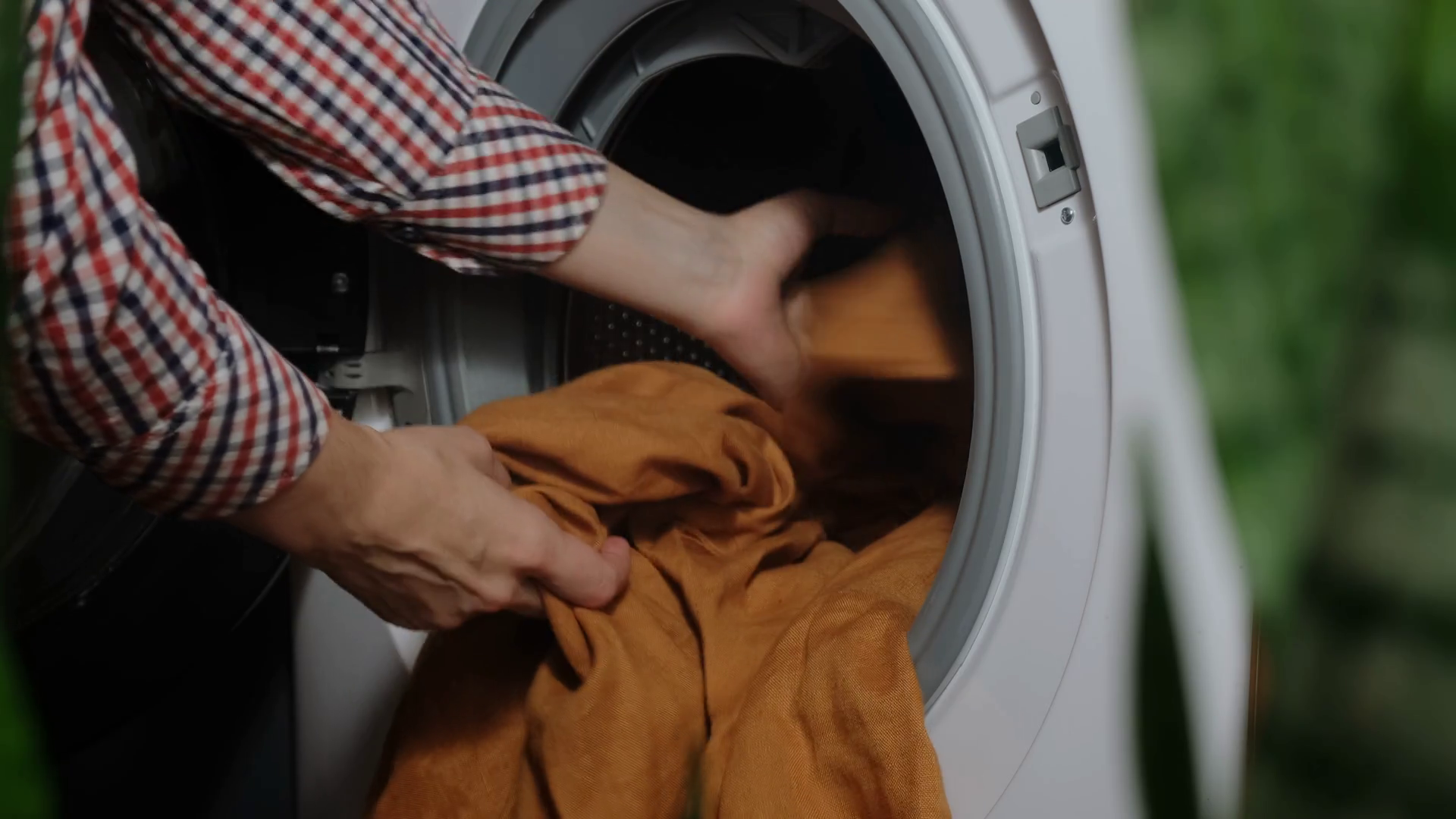 Housewife Doing Laundry In Washing Machine Stock Footage SBV-348591676 ...