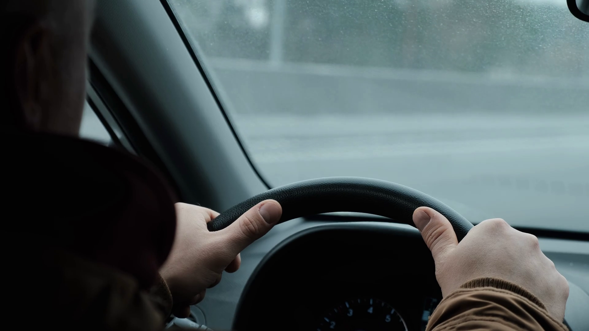 Taxi Driver Behind Steering Wheel Cinematic Stock Footage SBV-348643581 ...