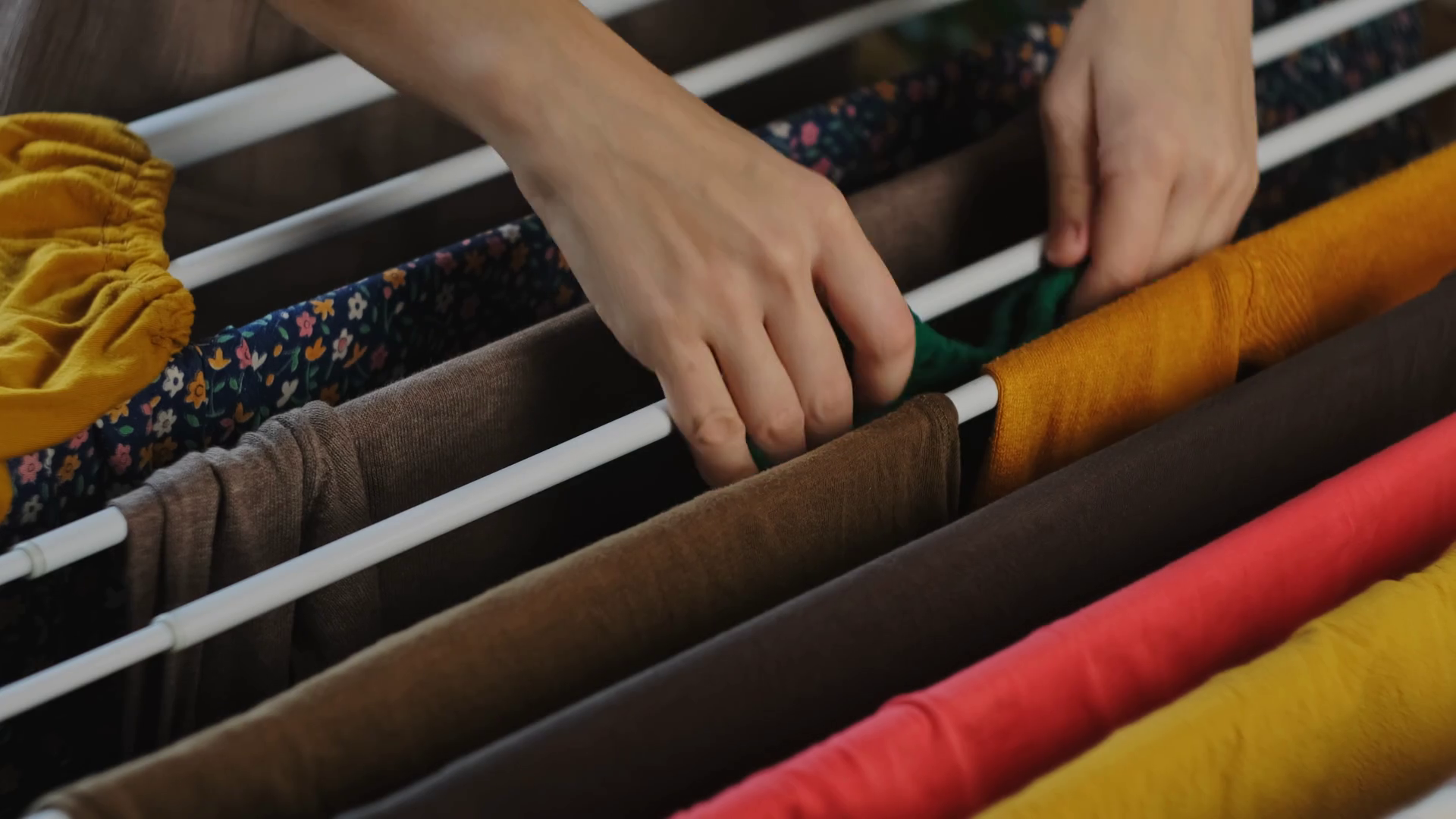 Clothes Drying Hands Hang Clothes To Laundry Stock Footage SBV ...