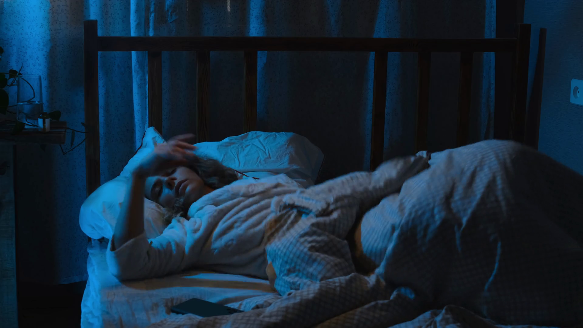 Insomnia Troubled Sleep Young Woman Tossing Stock Footage SBV-348840223 ...