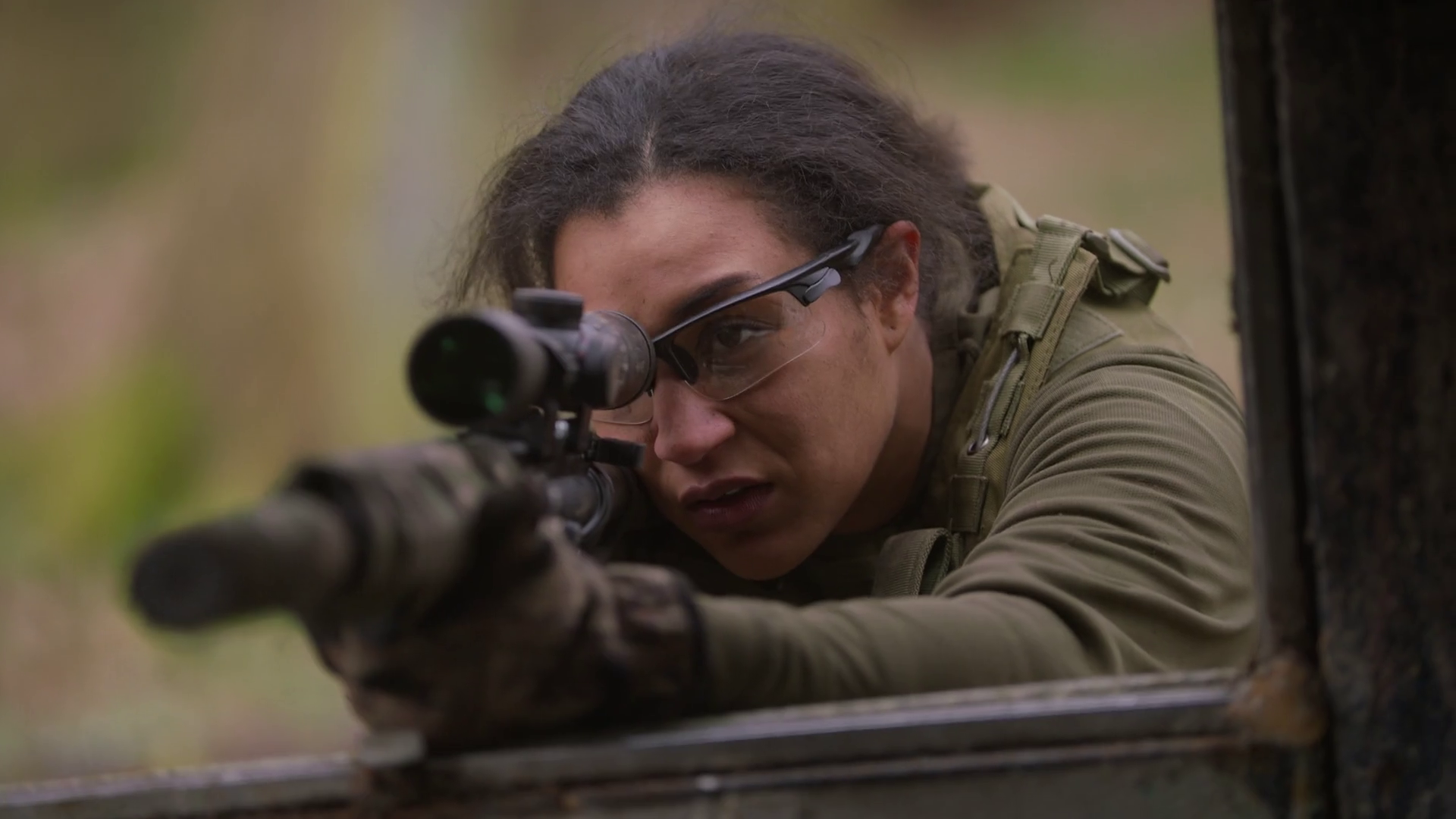 Mixed Race Multiethnic Woman Shooting Rifle Stock Footage SBV-347817964 ...