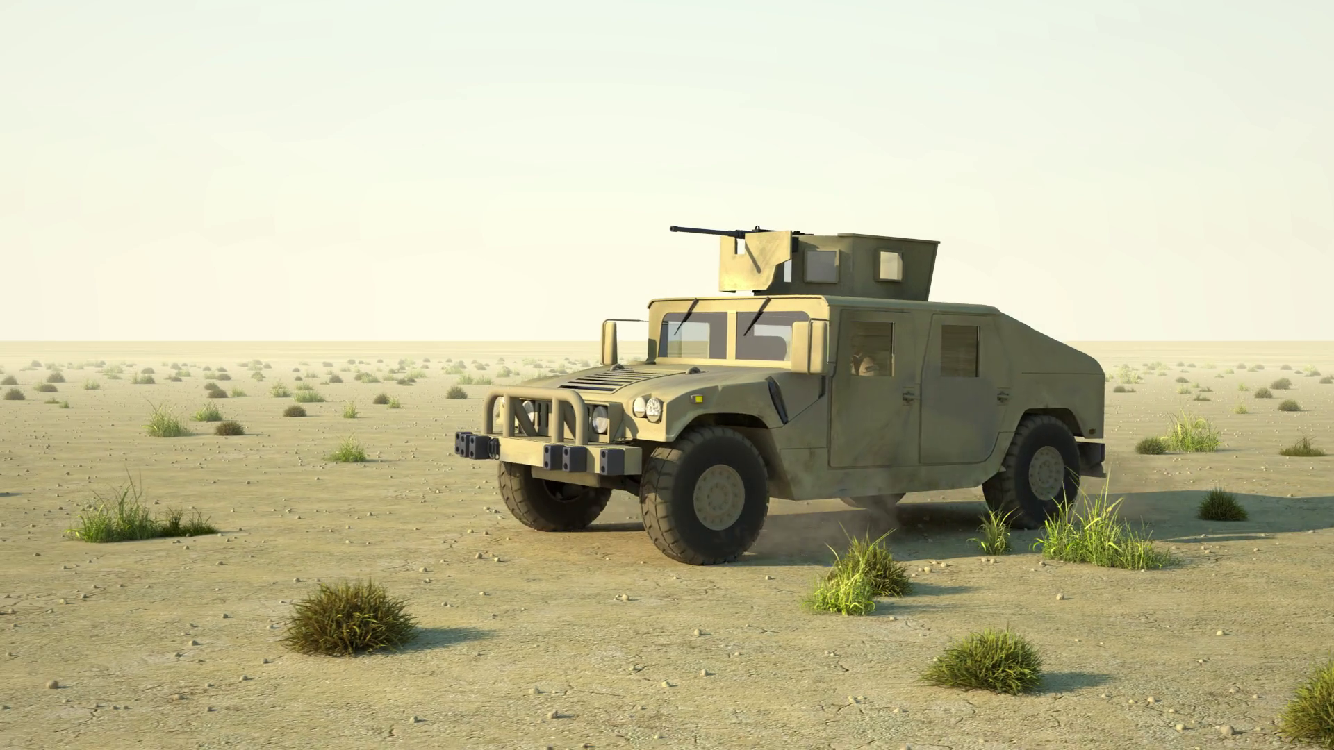 Humvee rides on desert Motion Background - Storyblocks
