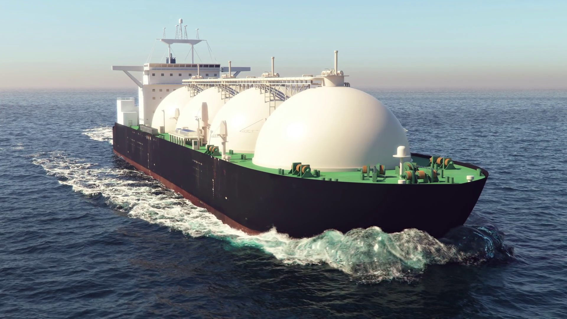 LNG tanker floating in the ocean Motion Background - Storyblocks