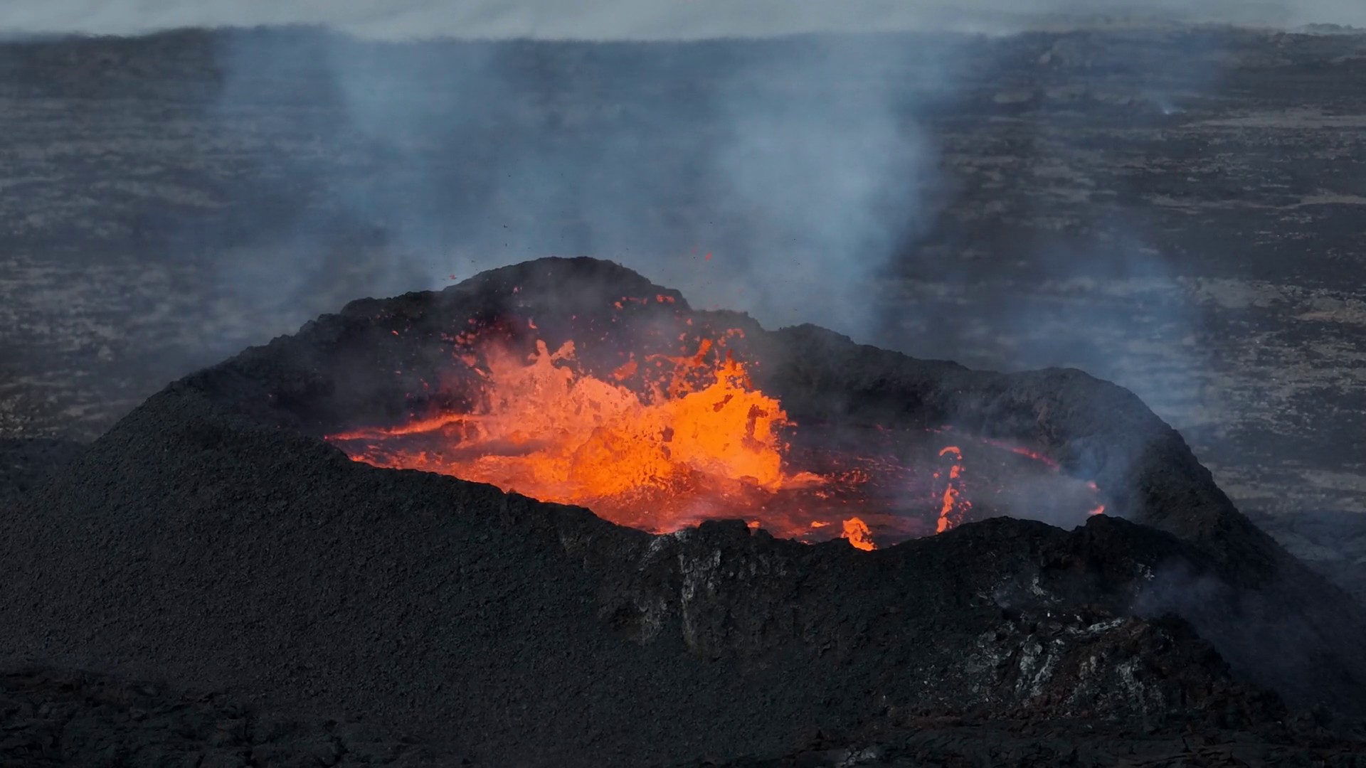 Close-up Aerial View Of Hot Lava Inside Stock Footage SBV-352124765 ...