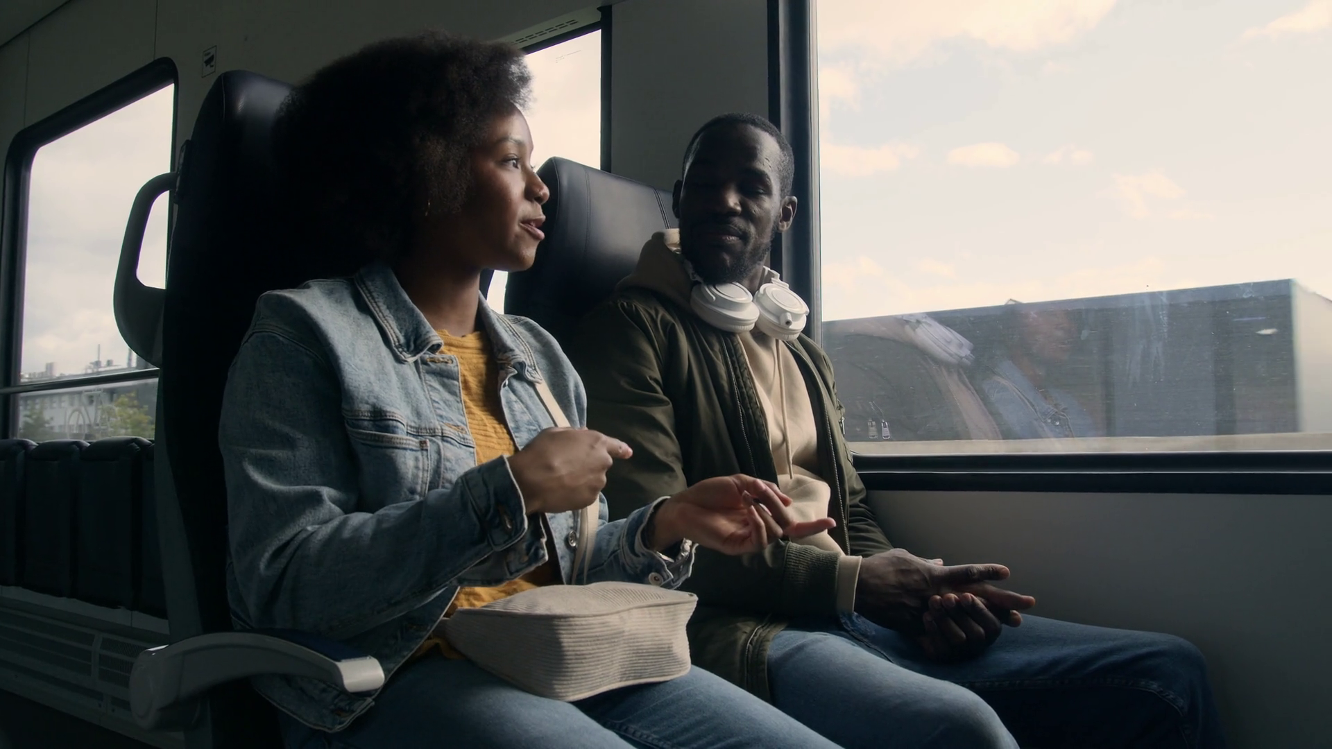 Two Passengers African American Woman Man Stock Footage SBV-352116152 ...