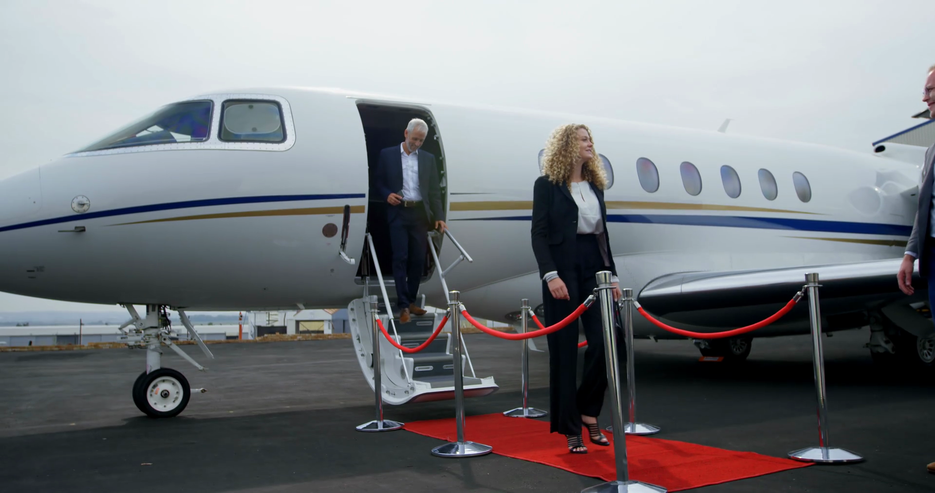 Business People Leaving Private Jet 4k Stock Footage SBV-346575533 ...