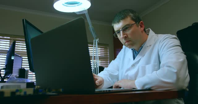 Doctor Working On The Computer Stock Footage: Royalty-Free Video Clips - Storyblocks