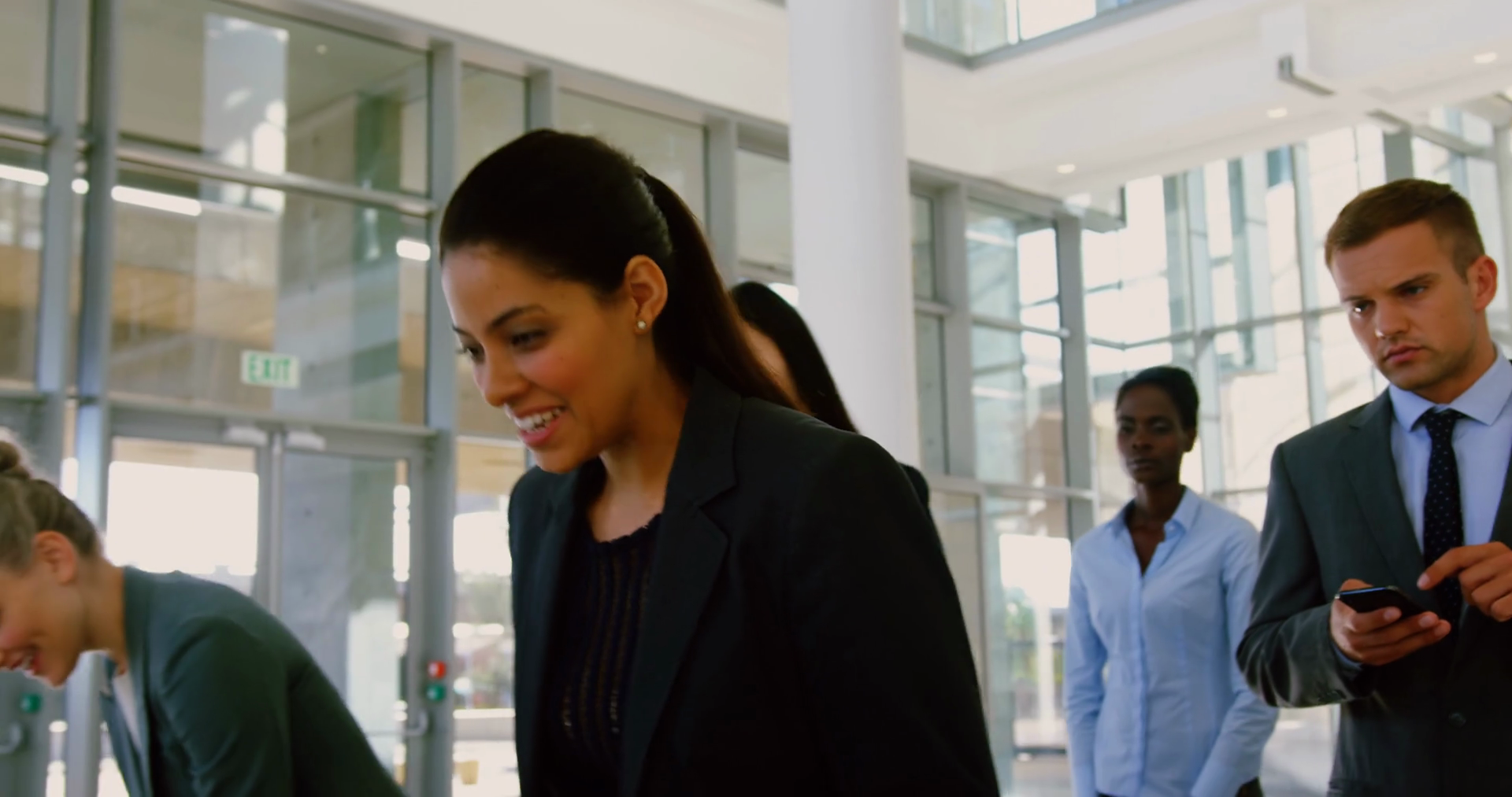 Business people checking in at conference registration table 4k Stock ...
