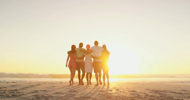 Diverse Group Of People Holding Hands On The Beach Stock Footage: Royalty-Free Video Clips ...