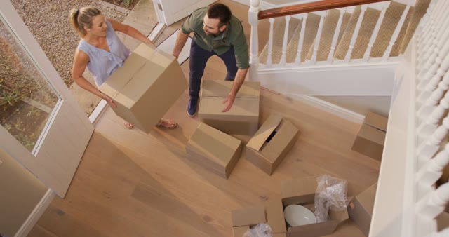 Falling And Rotating Cardboard Boxes Stock Footage: Royalty-Free Video ...