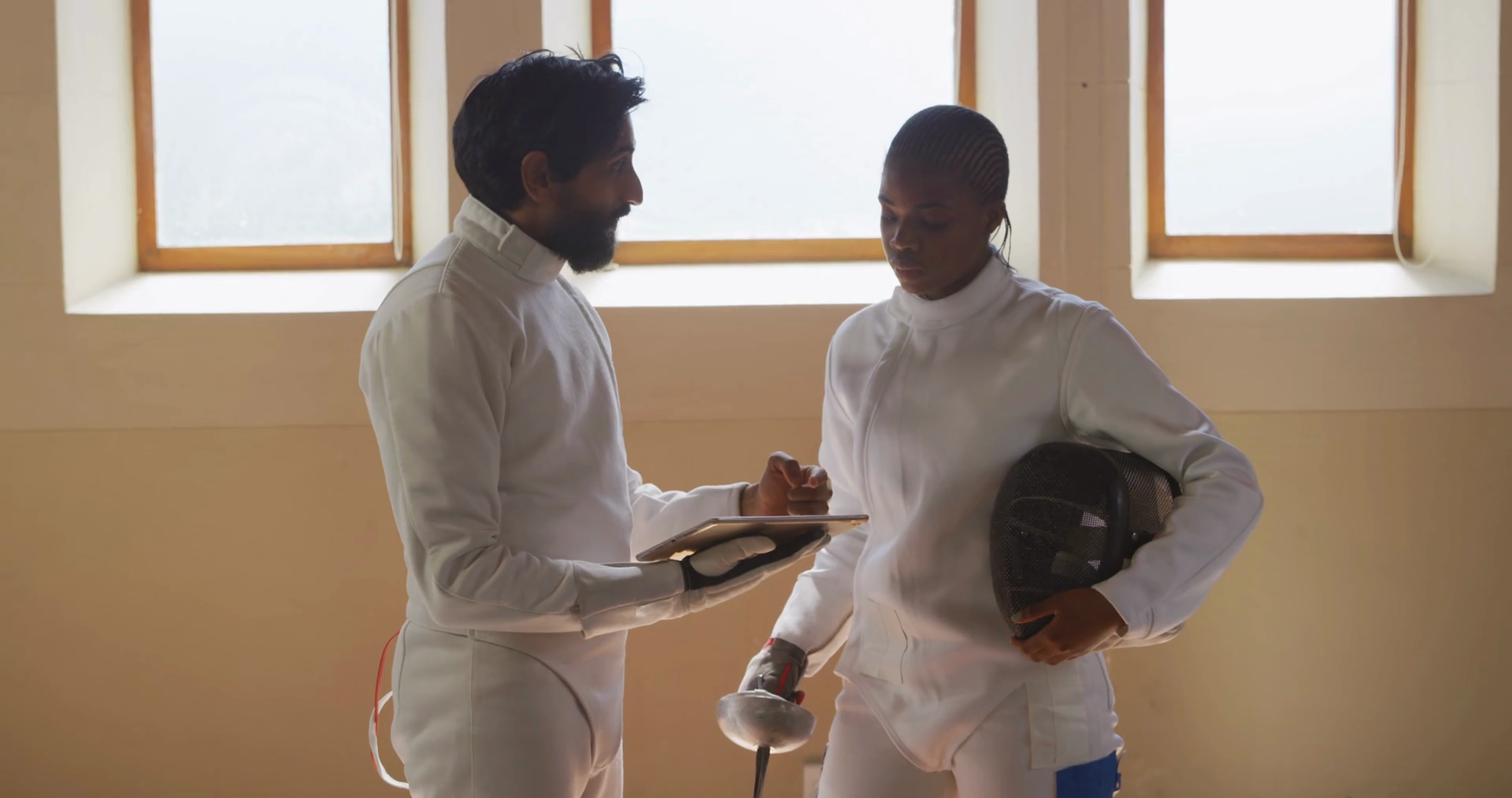 Fencer Athletes During Fencing Training In Stock Footage SBV-346593285 ...