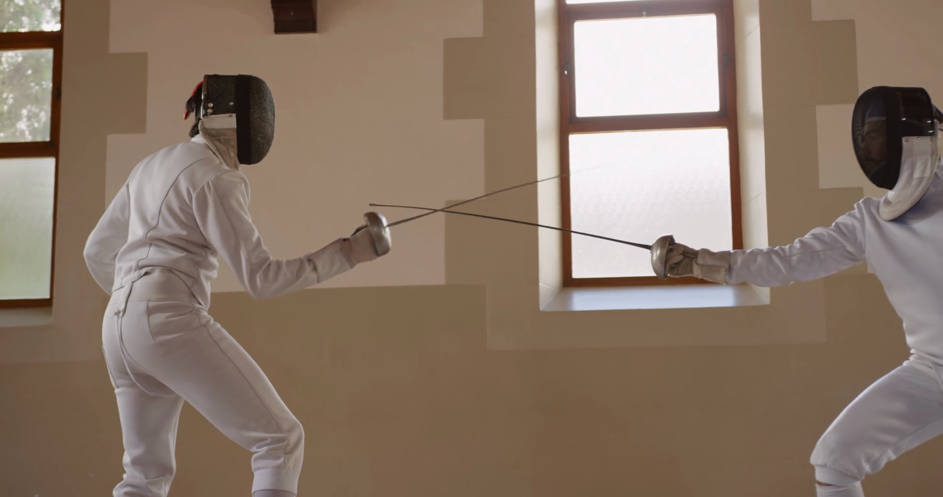 Fencer Athletes During Fencing Training In Stock Footage SBV-346593305 ...