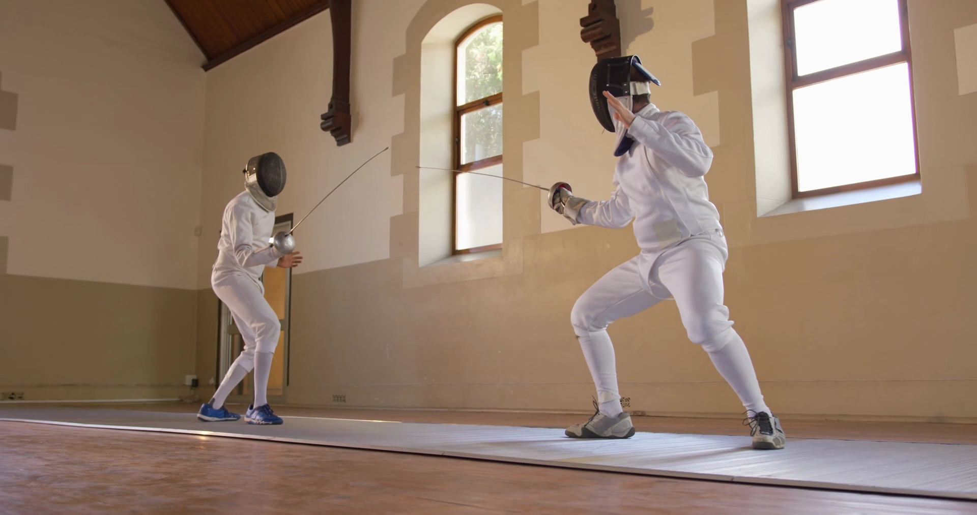 Fencer Athletes During Fencing Training In Stock Footage SBV-346593318 ...