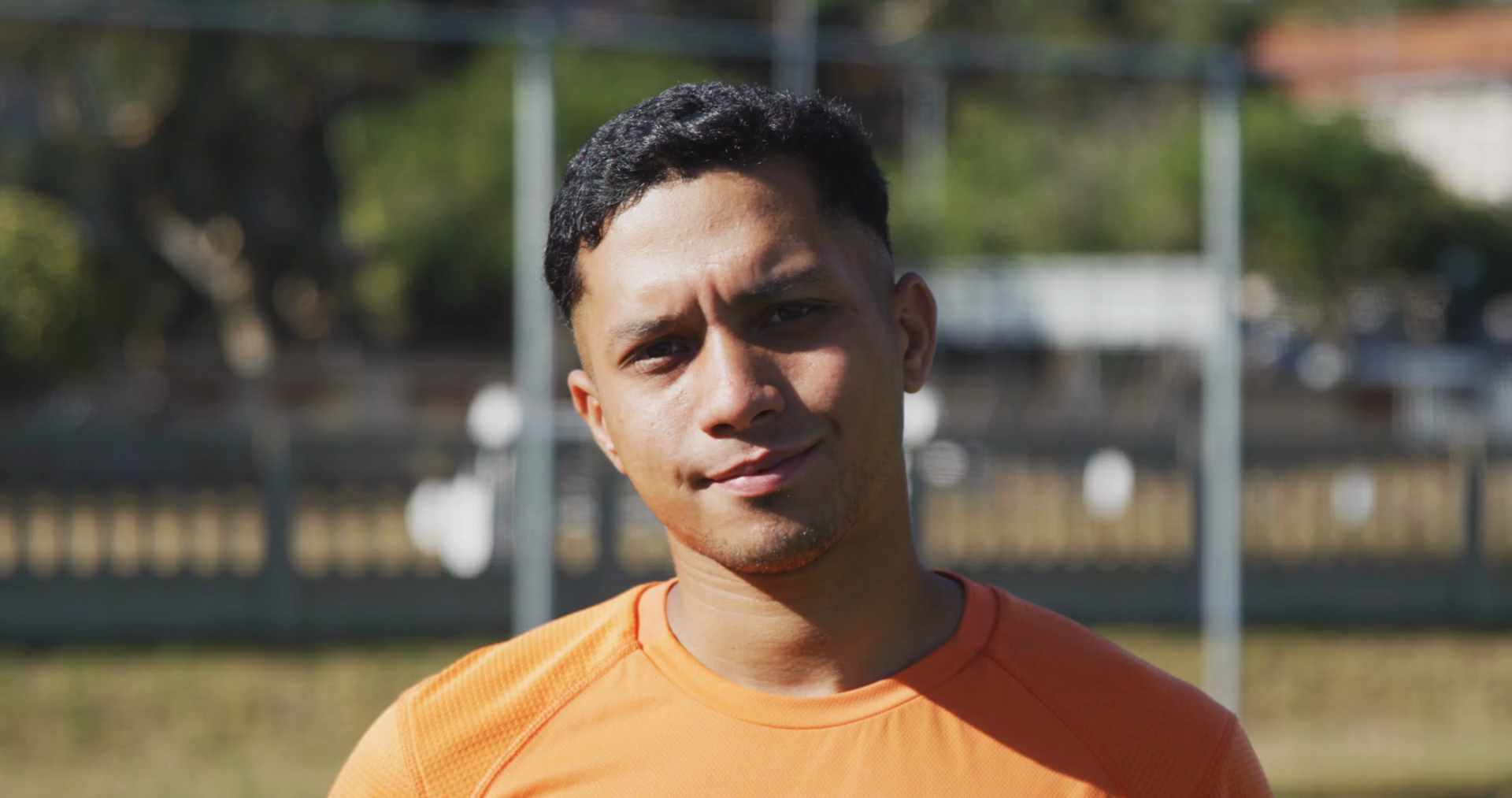 Soccer player smiling at camera on the field Stock Video Footage 00:15 ...