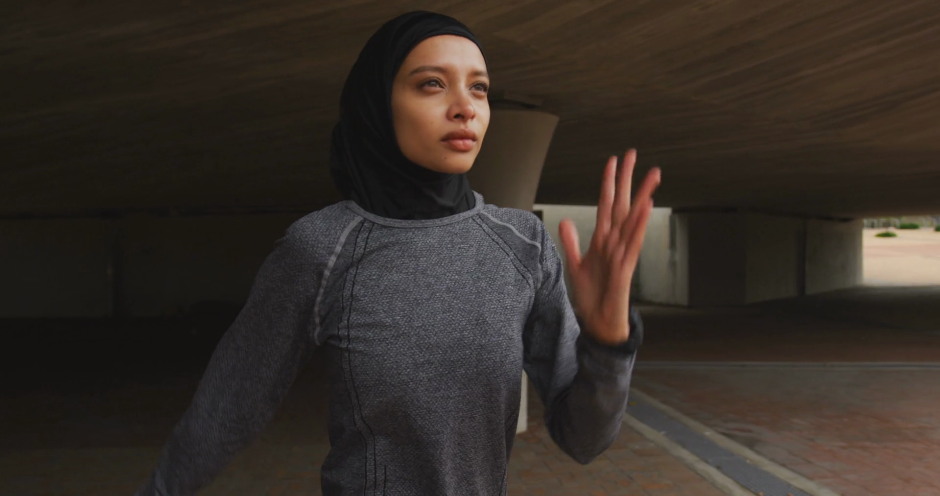 Woman Wearing Hijab Running Stock Footage SBV-346595133 - Storyblocks