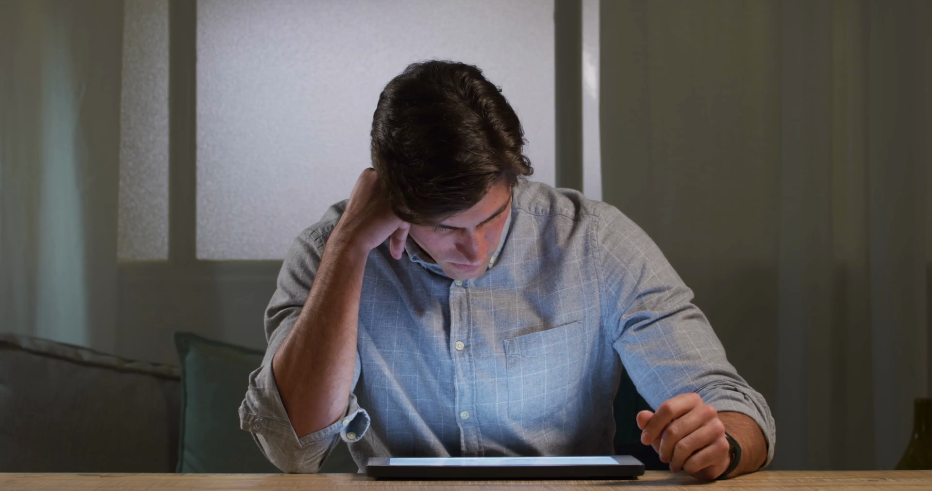 Caucasian Man Using Digital Tablet Stock Footage SBV-346597421 ...