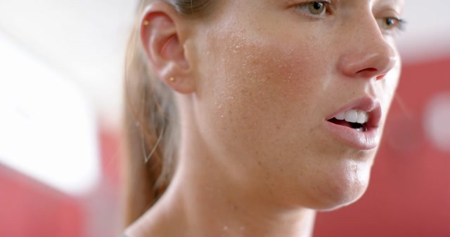 Woman Dripping Sweat During Gym Workout Stock Footage: Royalty-Free ...