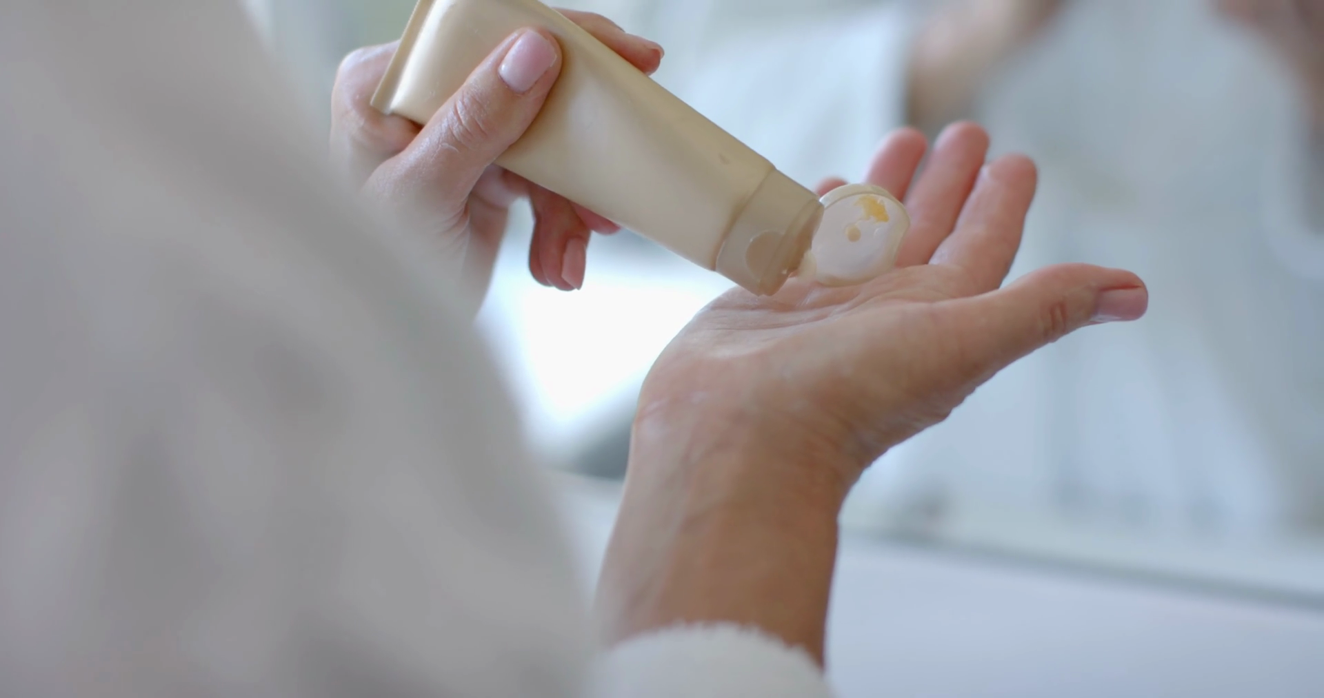 Applying Lotion Mature Woman Squeezing Cream Stock Footage SBV ...