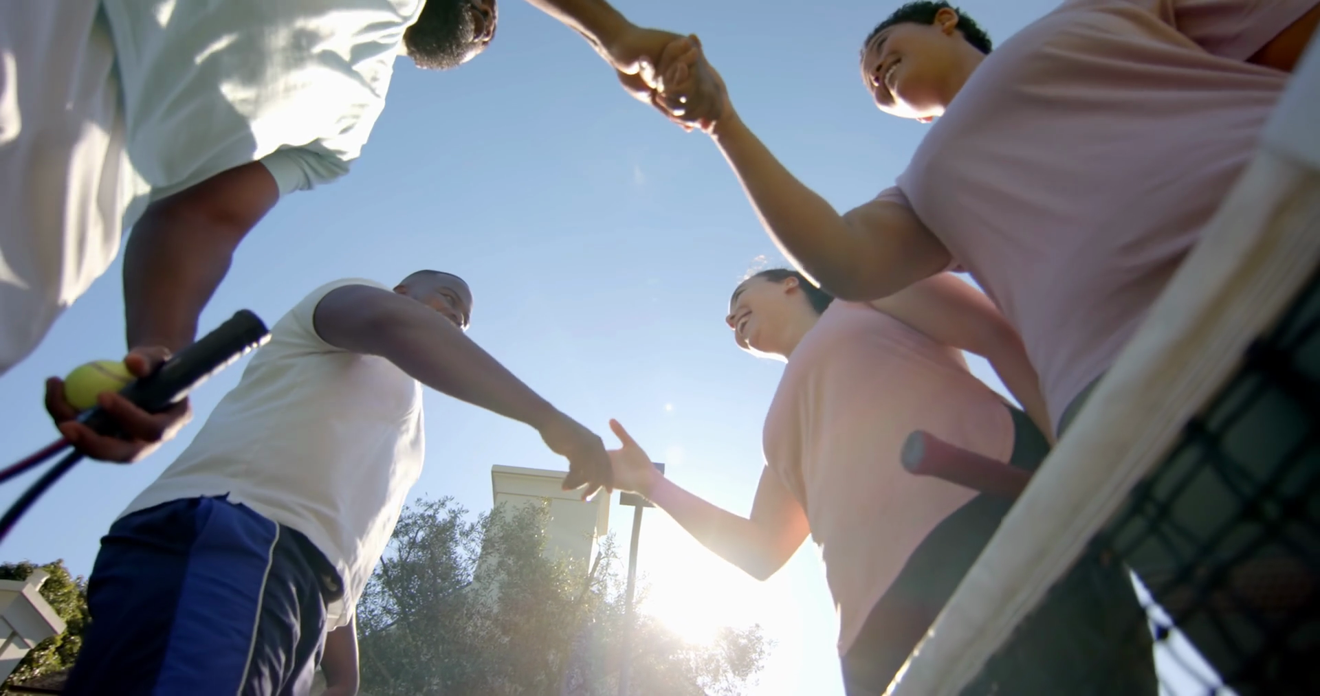 Shaking Hands Diverse Friends Meeting On Stock Footage SBV-352132864 ...