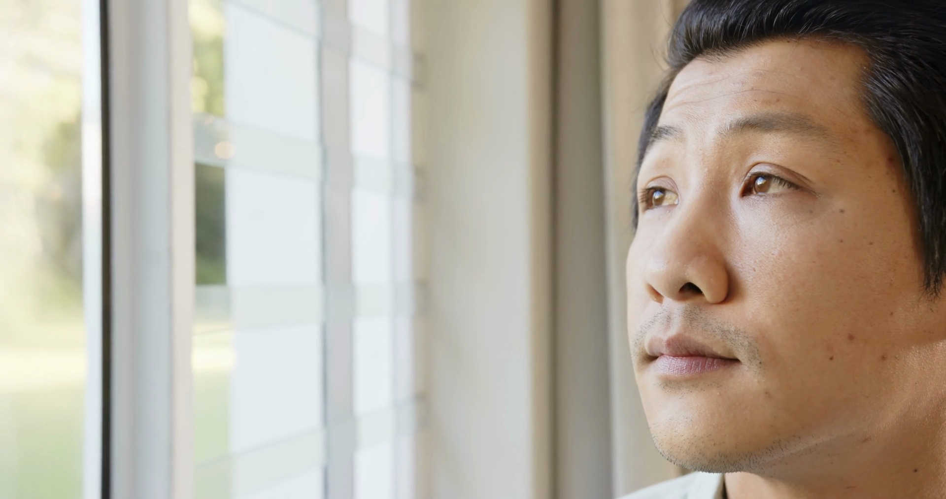 Reflecting Contemplating Asian Man Looking Stock Footage SBV-352106875 ...