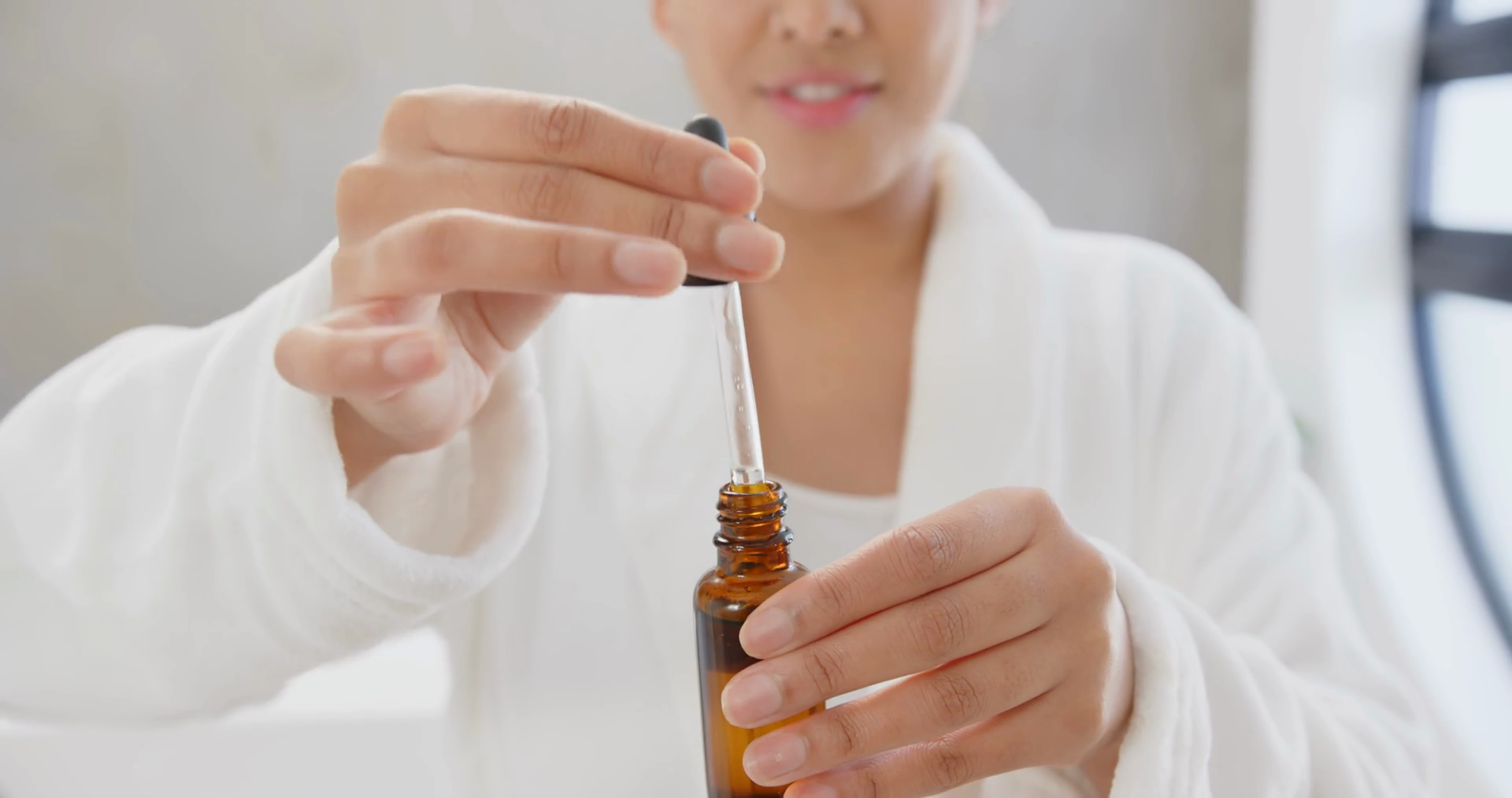 Using Dropper Asian Woman In White Robe Stock Footage SBV-352074295 ...