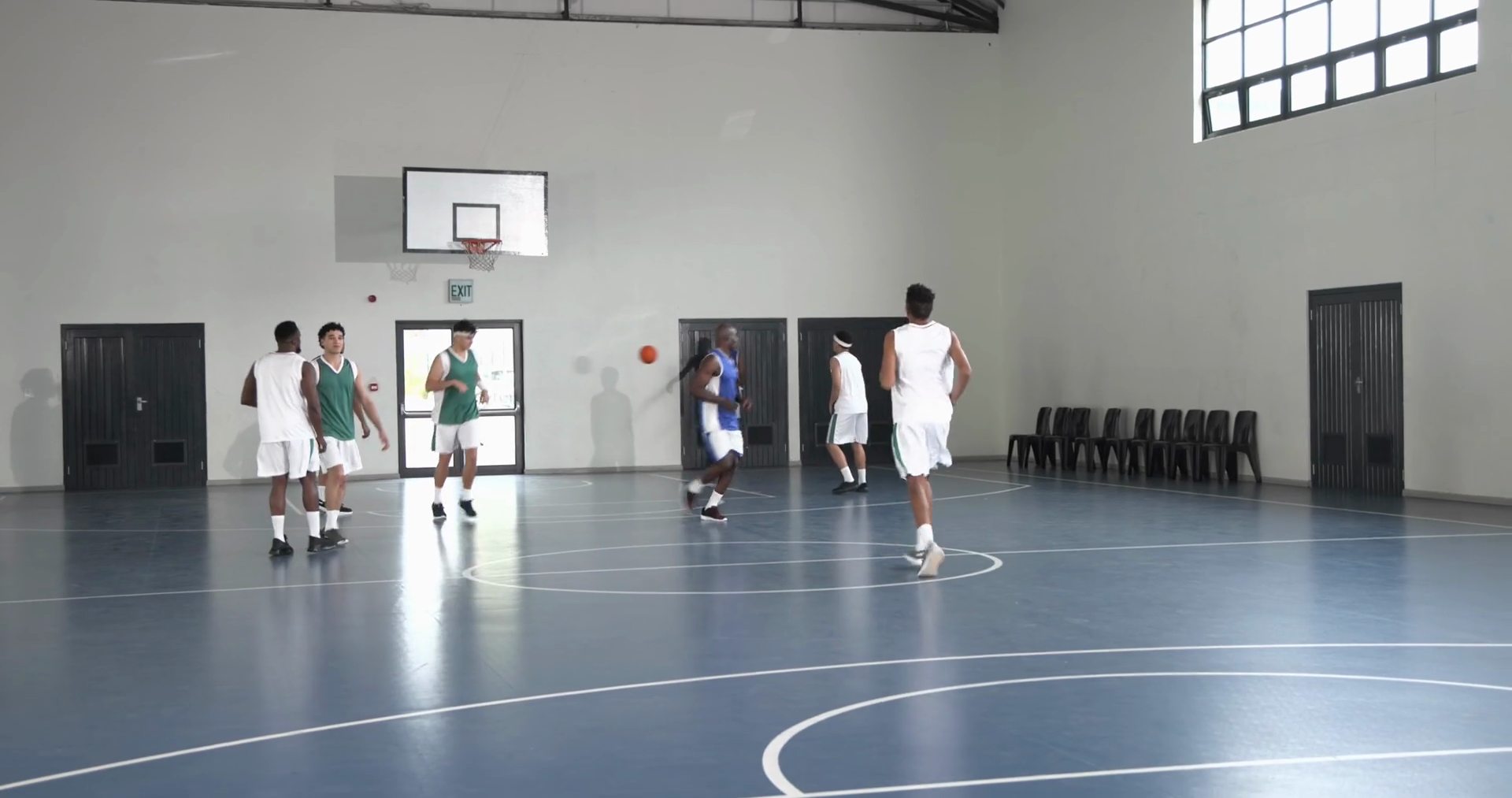 Basketball Players Competing Intensely On Stock Footage SBV-352064007 ...