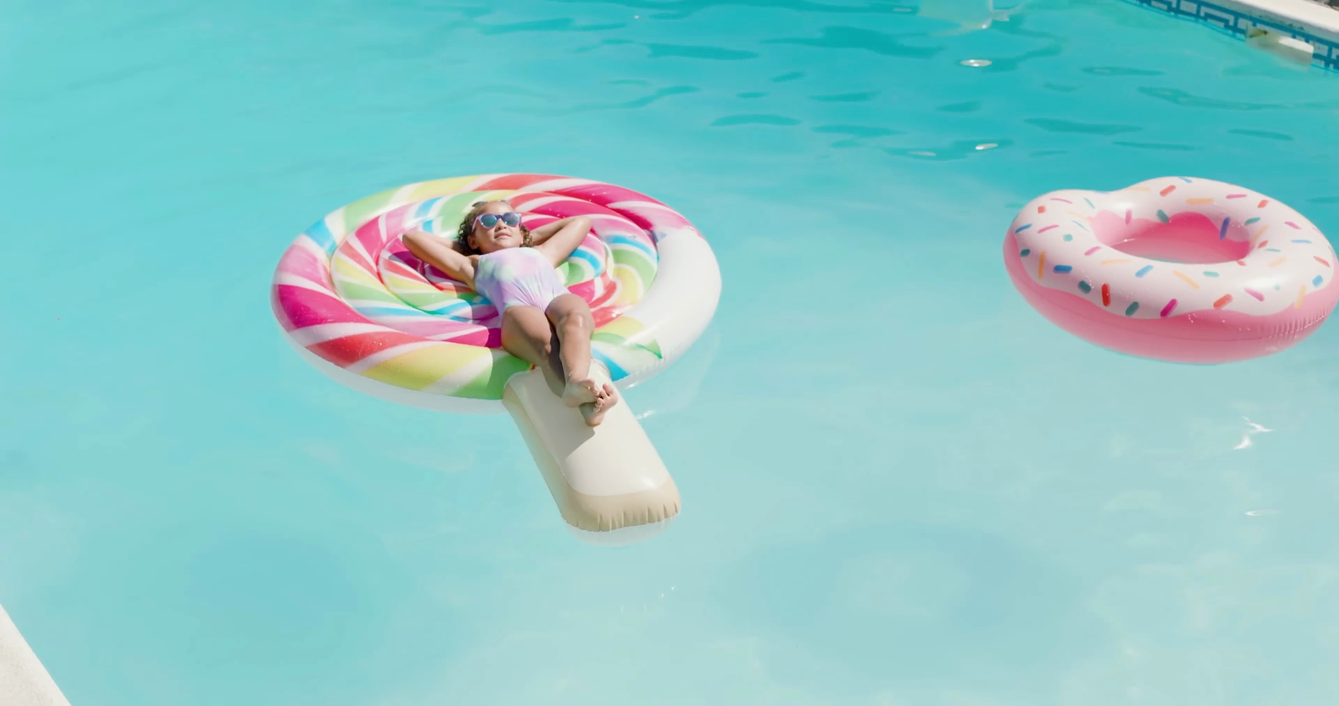 Pool Current Is Drifting Lollipop Raft With Stock Footage SBV-352271784 ...