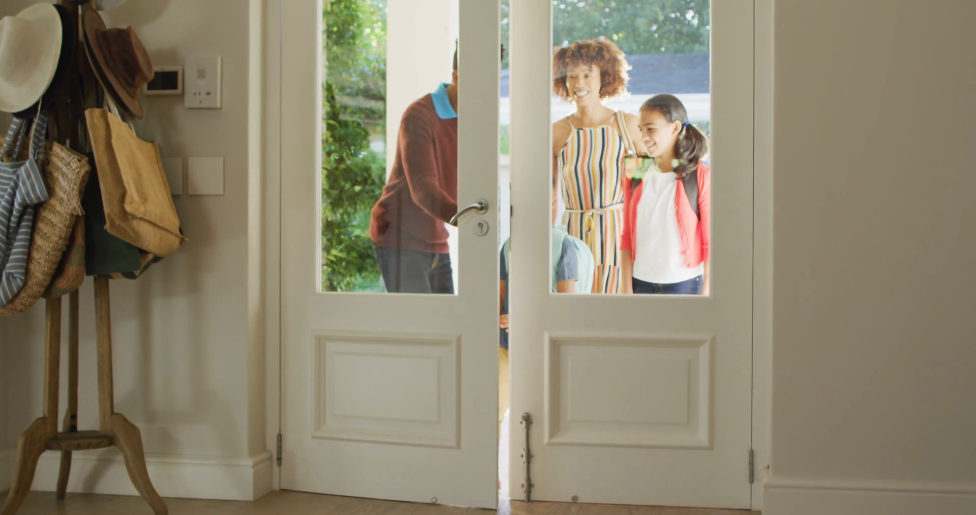 Happy African American Family Entering House Stock Footage SBV ...