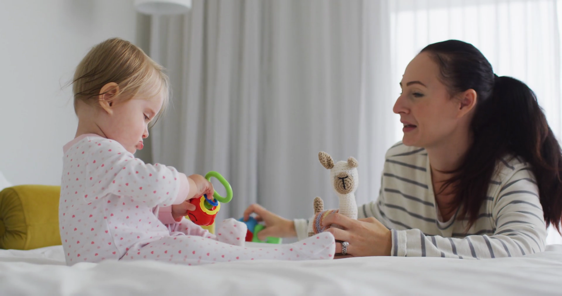 Caucasian Mother Baby Playing With Toys On Stock Footage SBV-348440487 ...