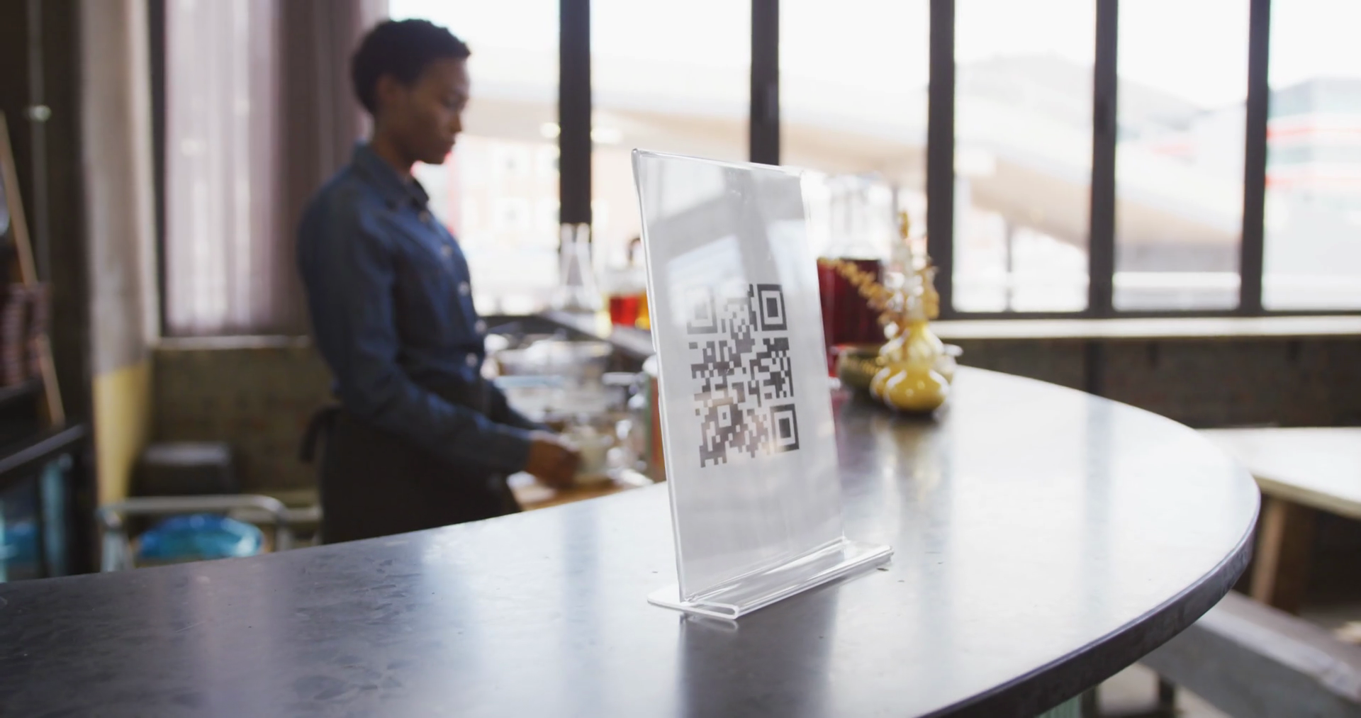 Hand Of Customer Using Smartphone To Read Qr Stock Footage SBV ...