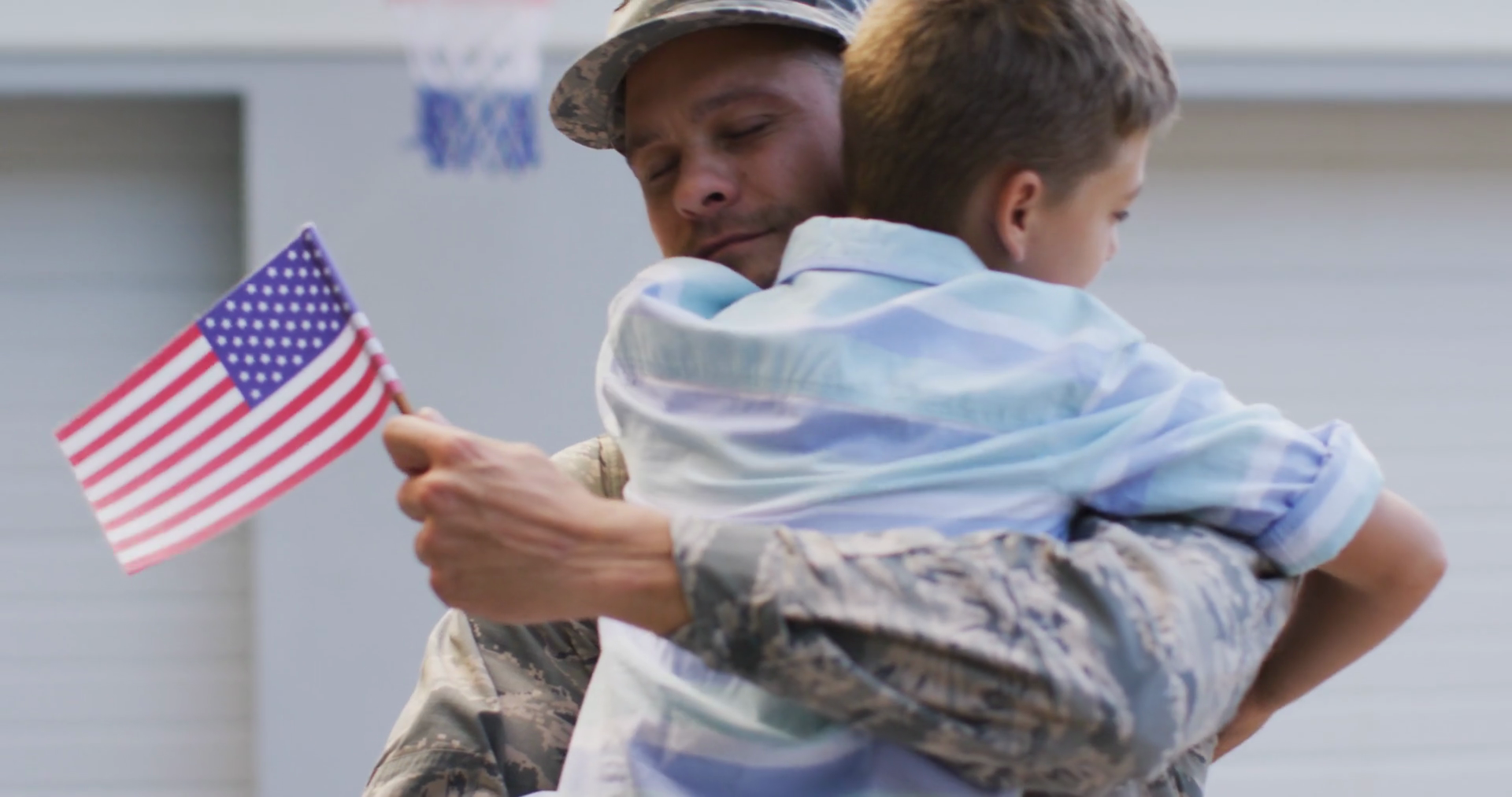 Happy Caucasian Male Soldier Hugging Smiling Stock Footage SBV ...