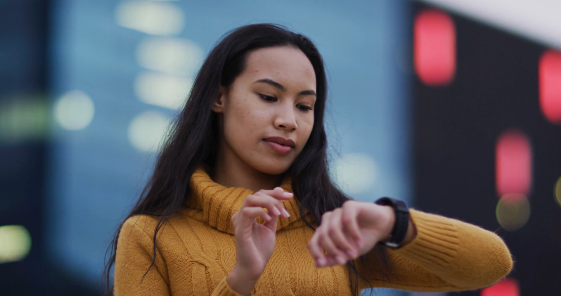 Asian Woman Using Smartwatch Smiling Stock Footage SBV-348606376 ...