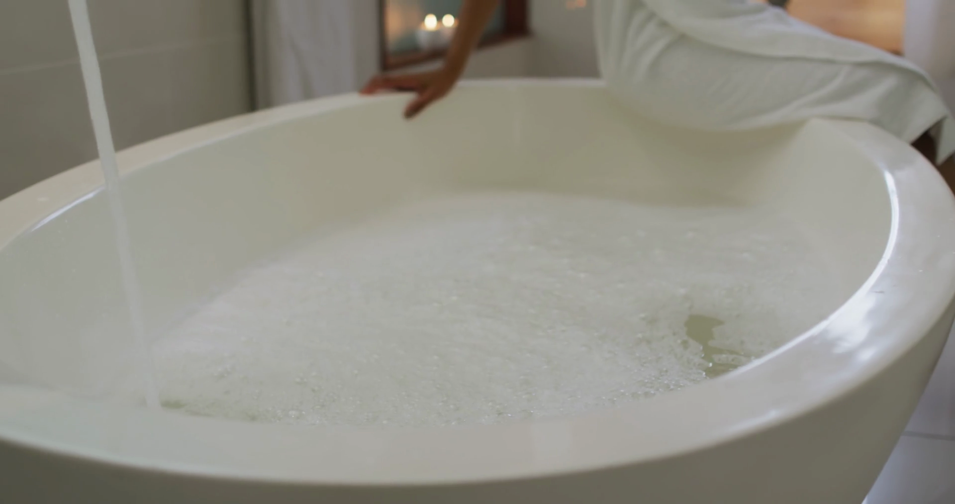 Mixed Race Woman Running Bath Stock Footage SBV-348517058 - Storyblocks