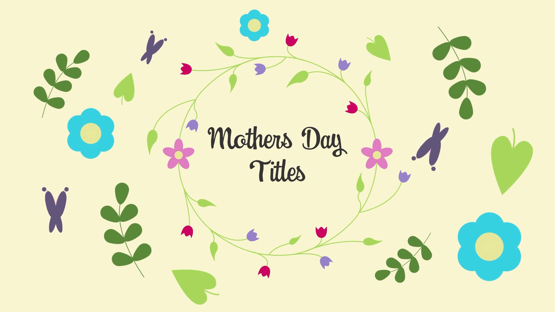 Floral Mothers Day Titles Template SBV-346879024 - Storyblocks
