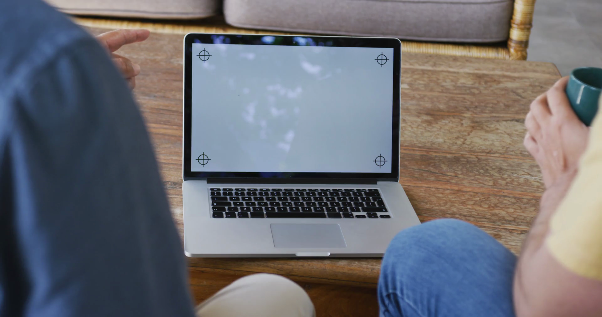Father Son Watching Video On Blank Laptop Stock Footage SBV-348447052 ...