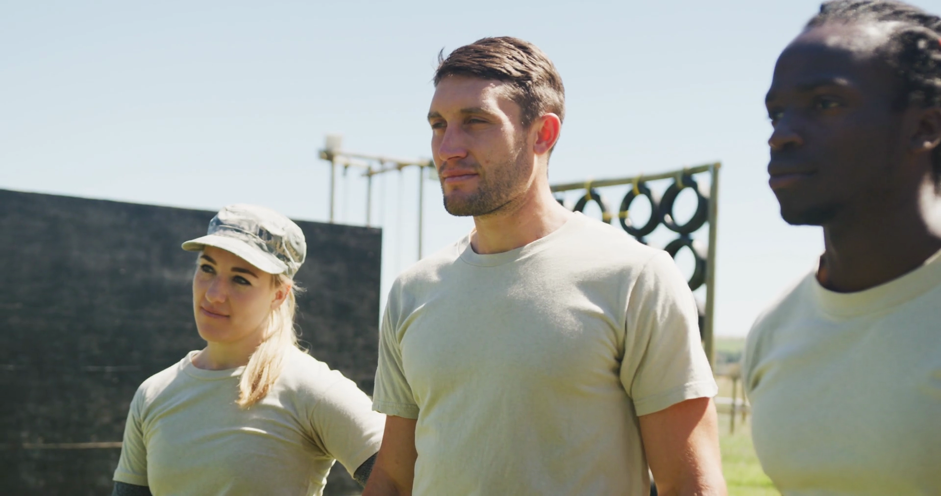 Three Diverse Soldiers Standing Listening To Stock Footage SBV ...