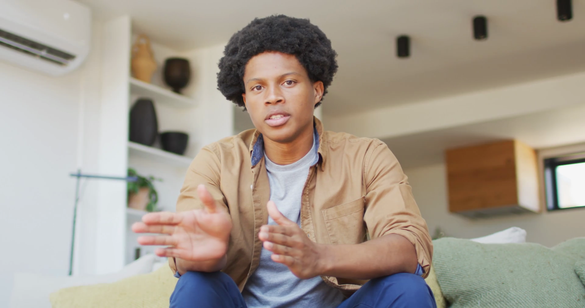 Talking African American Man Making Video Stock Footage SBV-348603935 ...