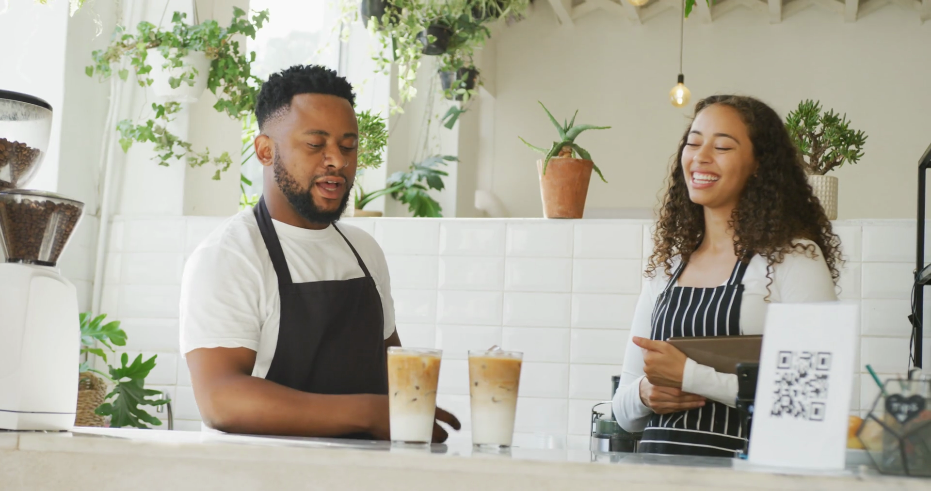 Happy African American Male Cafe Owner Stock Footage SBV-348458253 ...