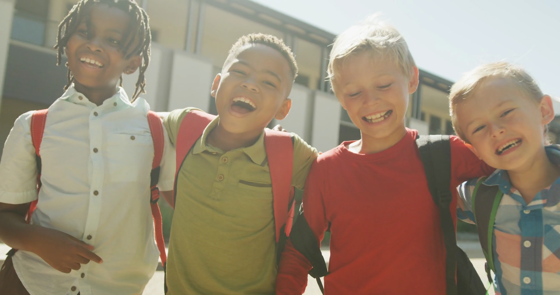 Video Of Happy Diverse Boys Walking Laughing Stock Footage SBV ...