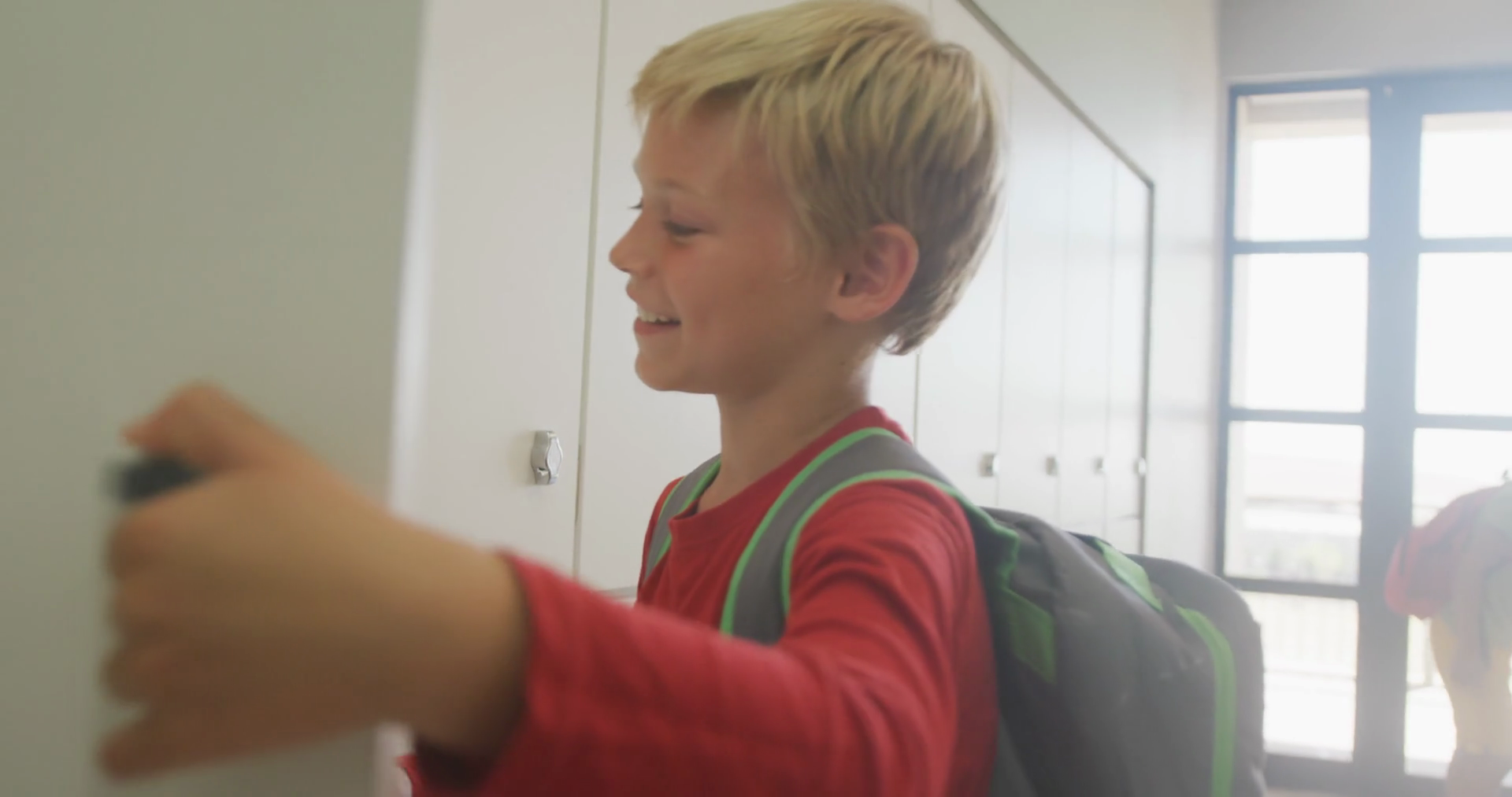 Video Of Caucasian Boy Closing Locker Stock Footage SBV-348472574 ...