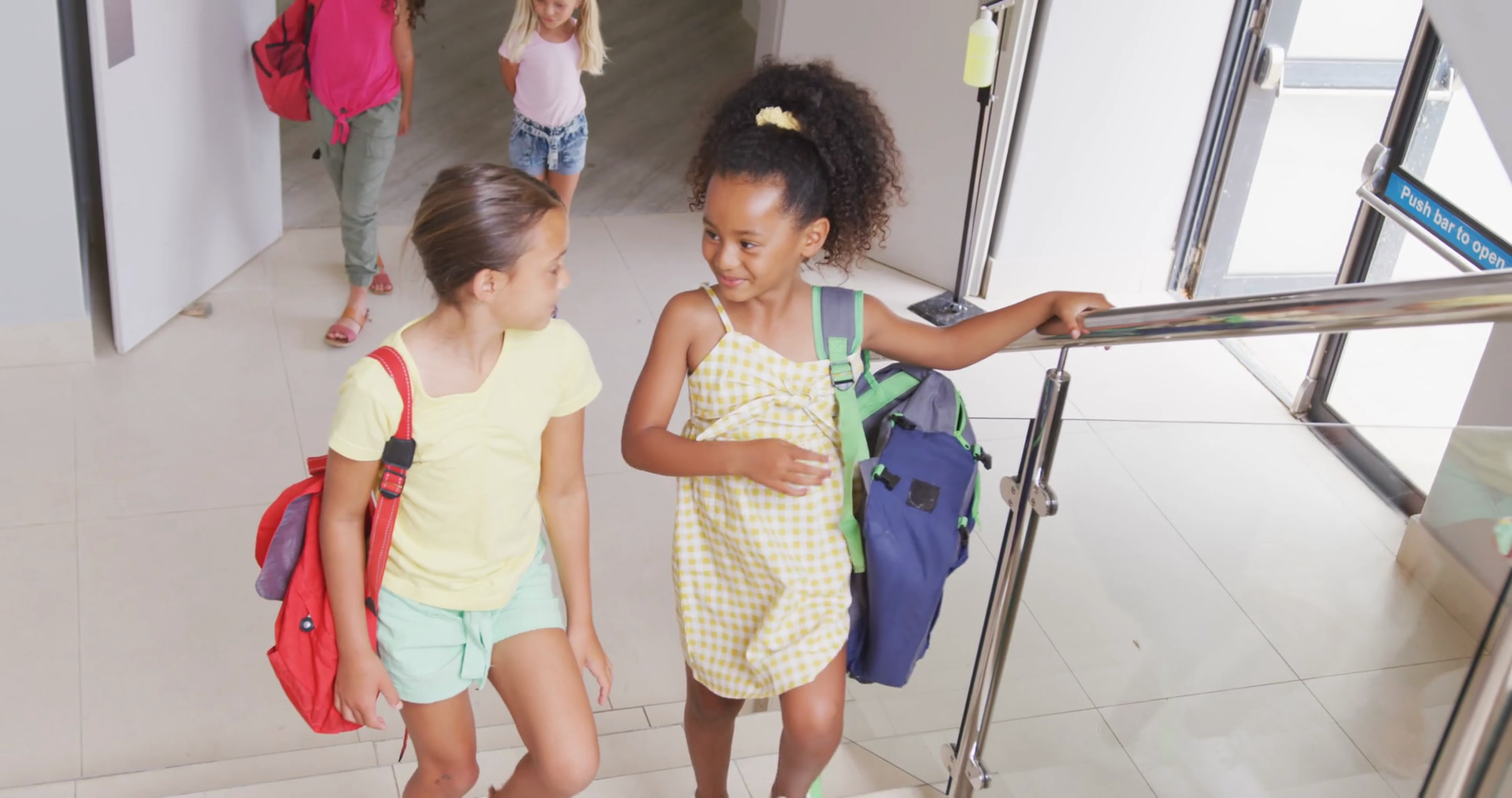 Video Of Happy Diverse Girls Walking Stock Footage SBV-348458463 ...