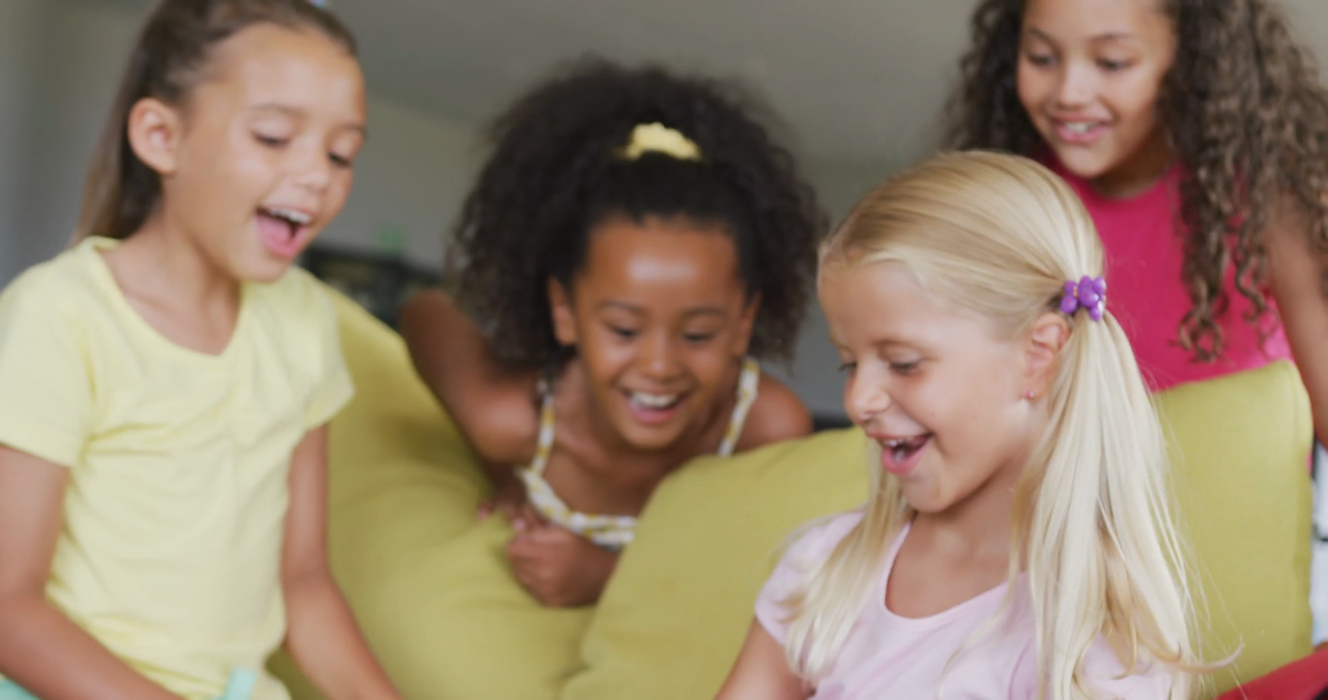 Video Of Diverse Girls Sitting At School Stock Footage SBV-348607069 ...