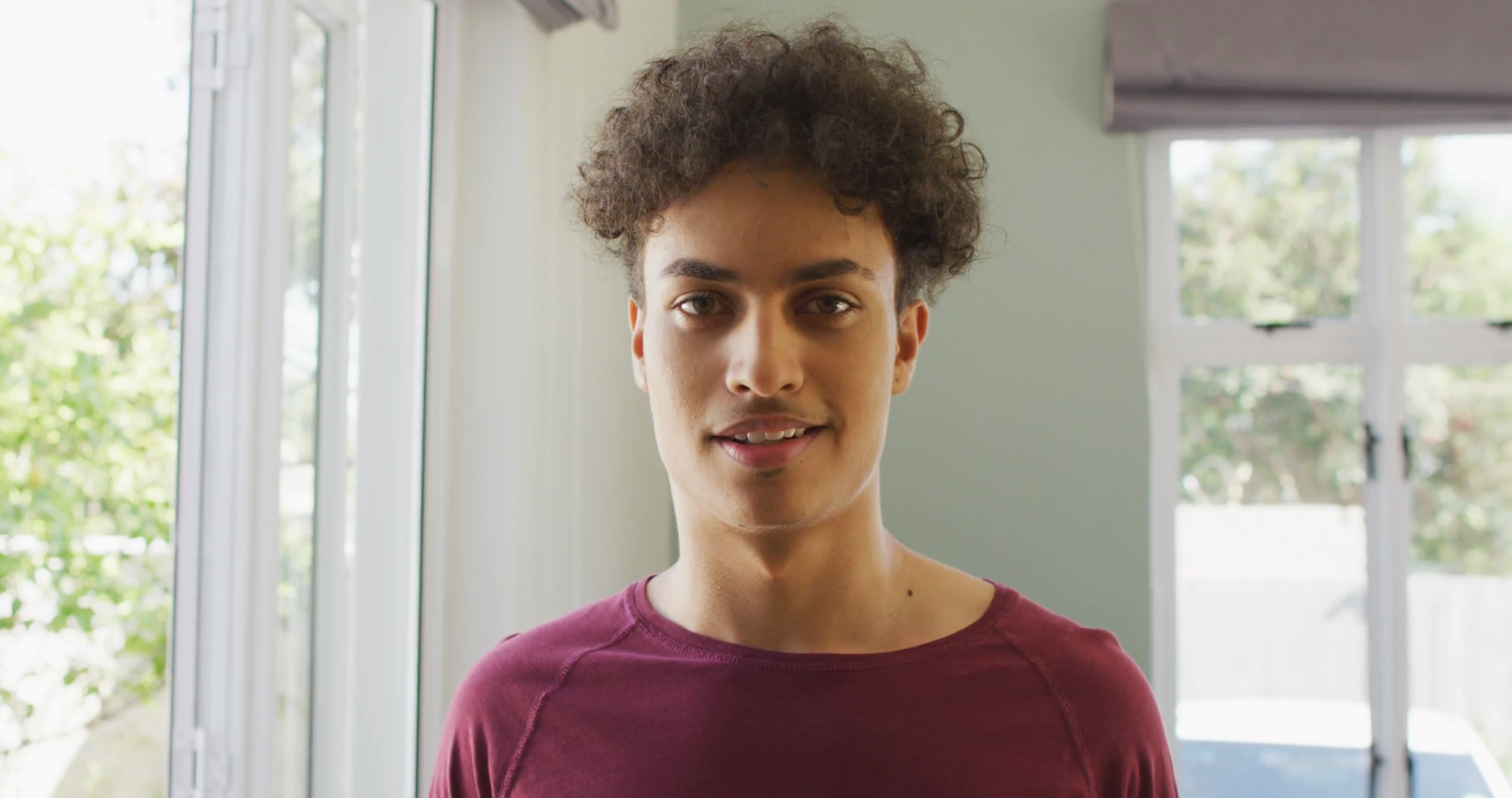 Portrait Of Happy Biracial Man Smiling In Stock Footage SBV-348447790 ...