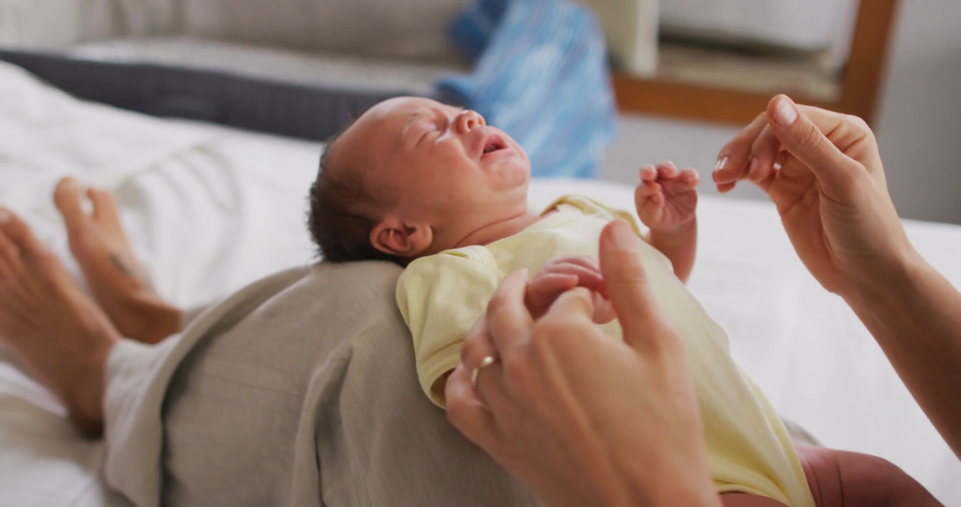 Video Of Newborn Baby Holding Mum Crying Stock Footage SBV-348477195 ...