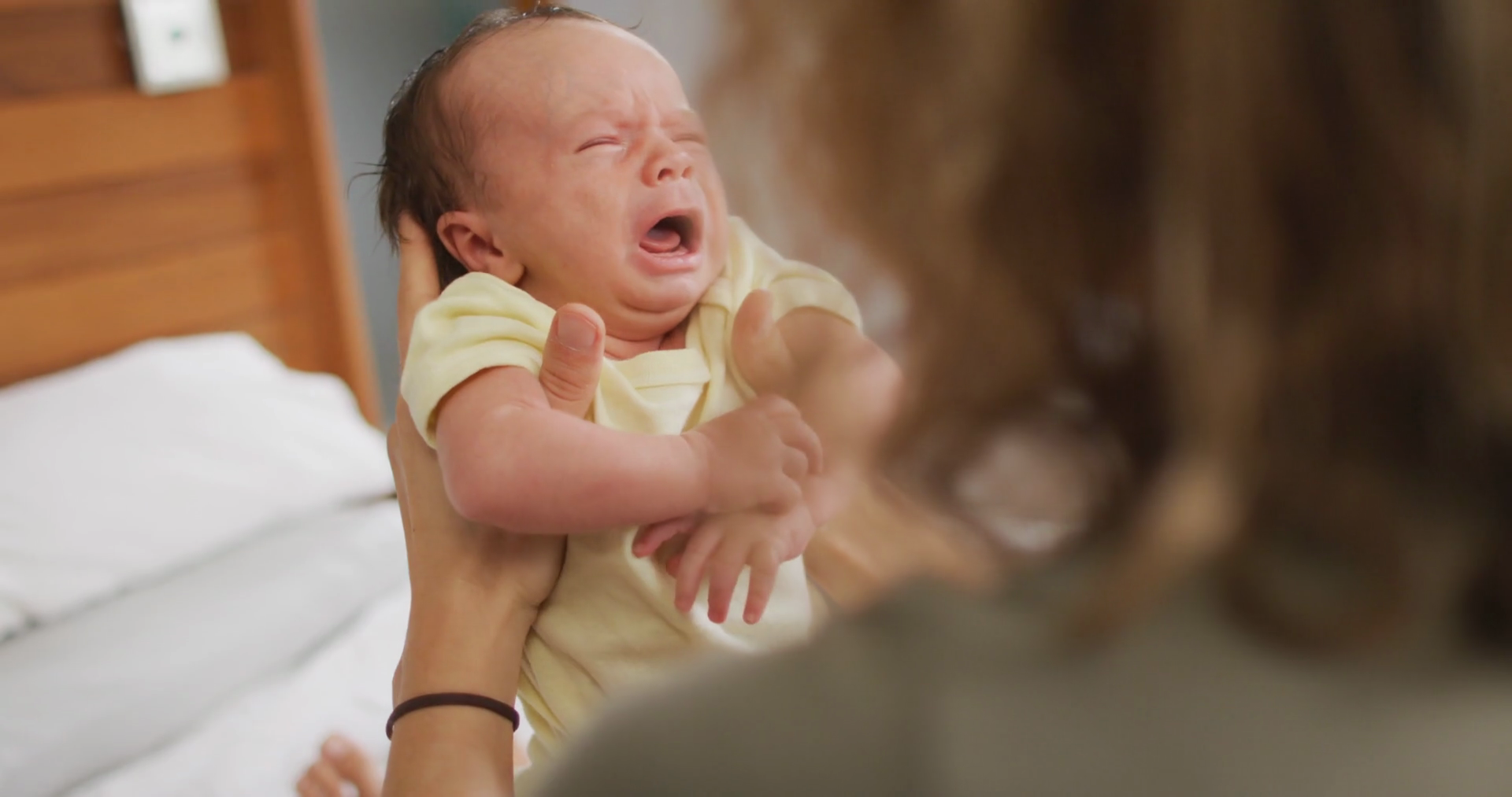 Video Of Newborn Baby Holding Mum Crying Stock Footage SBV-348477209 ...