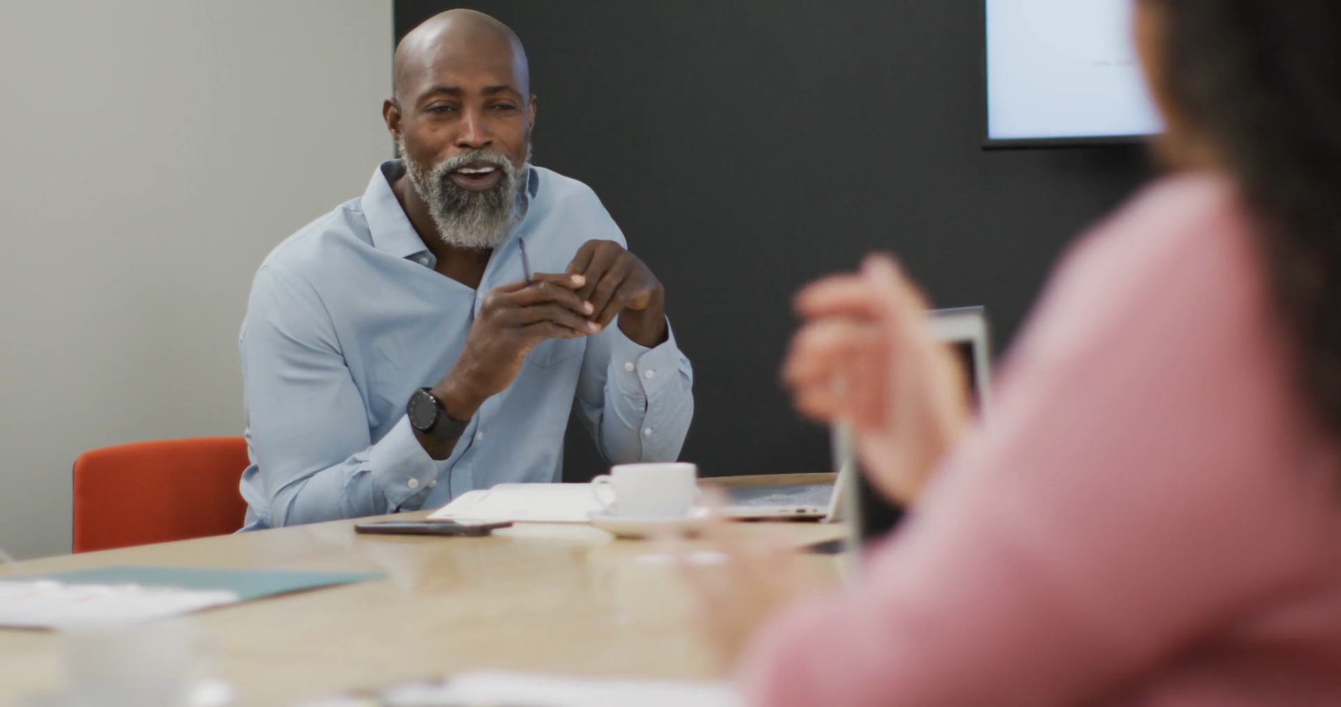 Happy Diverse Business People Discussing Stock Footage SBV-348497969 ...