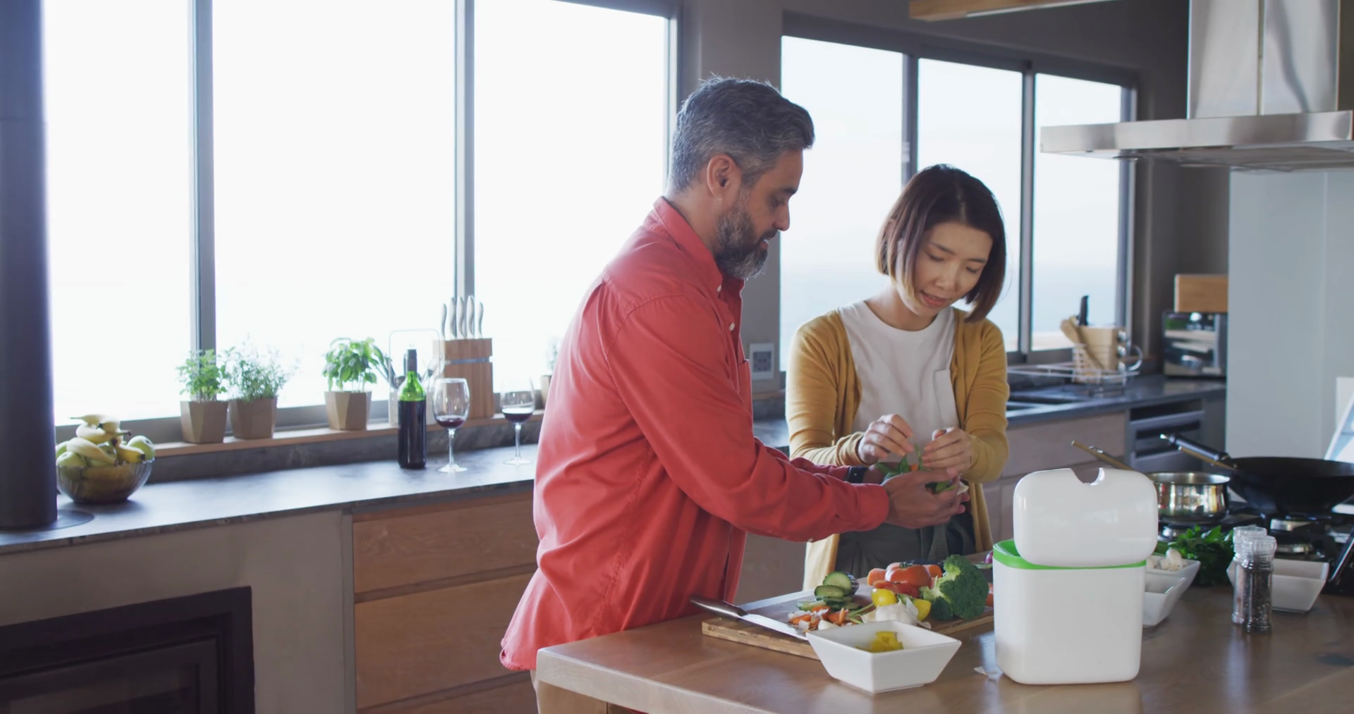 Happy Diverse Couple Cooking Together Stock Footage SBV-348442350 ...