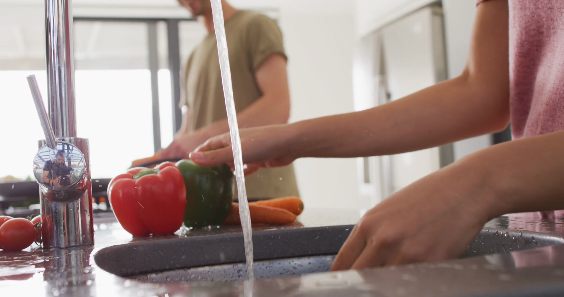 Video Of Hands Of Diverse Couple Washing Stock Footage SBV-348424888 ...